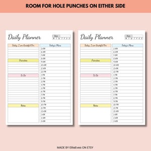 24 Hour Daily Planner Printable, Daily to Do List for Work / Personal ...