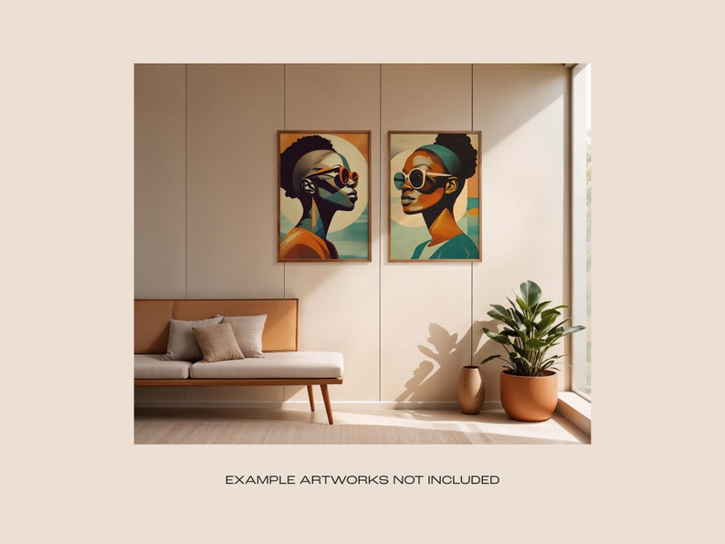 2 Frames Mockup PSD Interior Scene, Vertical Wooden Frames for Showing ...