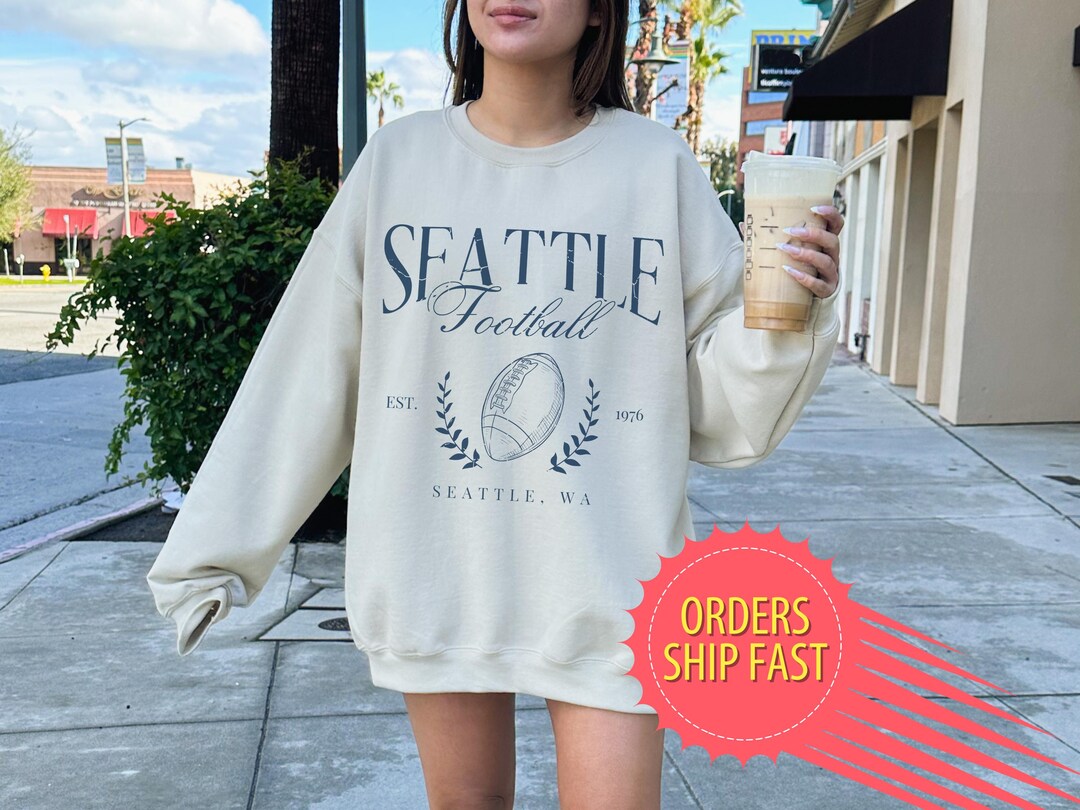 Cutesy Seattle Football Crewneck Preppy Design Seattle Seahawks ...
