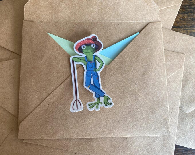 Farmer Frog - This Cute and Adorable Sticker Will Bring a Big Splash of ...