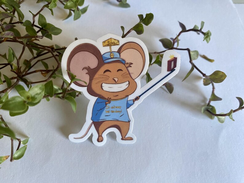 Cheesy Mouse Sticker - Fun and Cute Vinyl Sticker Made Perfect for ...