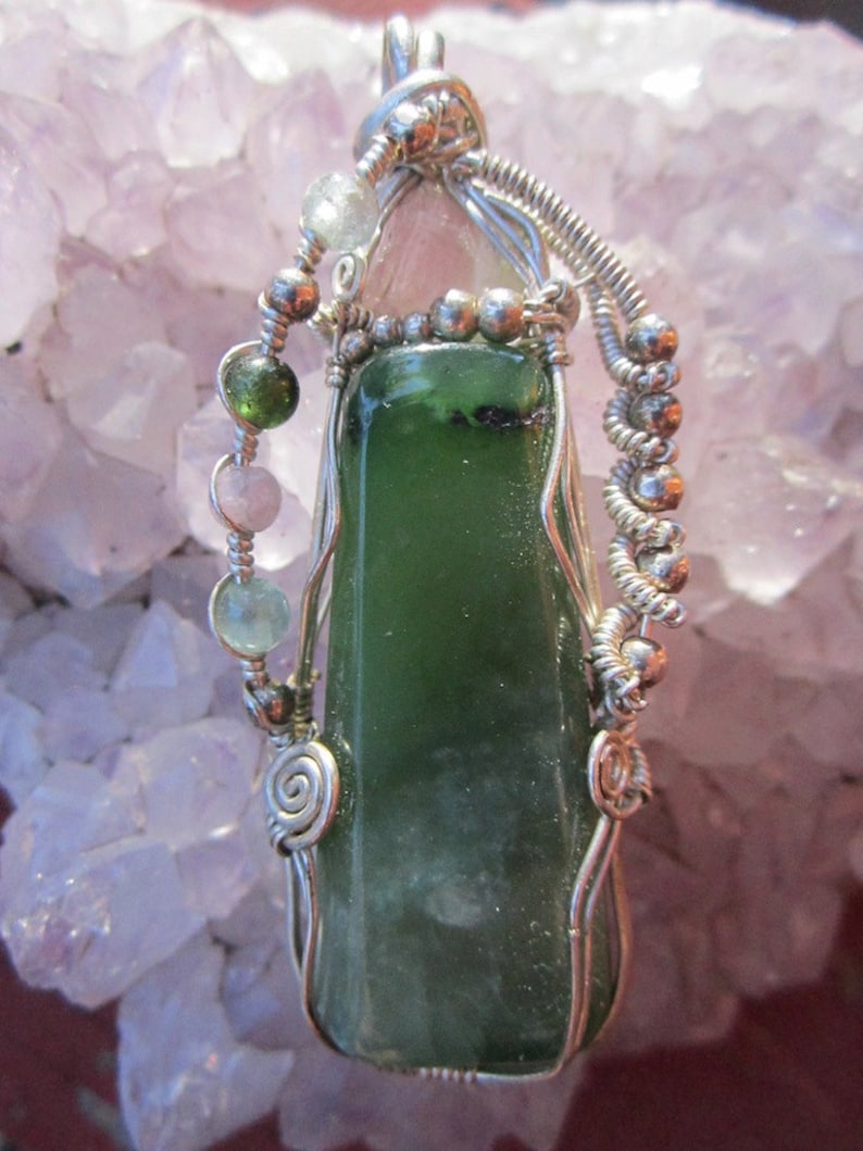 Jade and Watermelon Tourmaline Goddess - Etsy