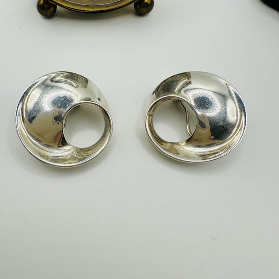 Vintage James Avery JA Sterling Silver Modernist Earr… - Gem