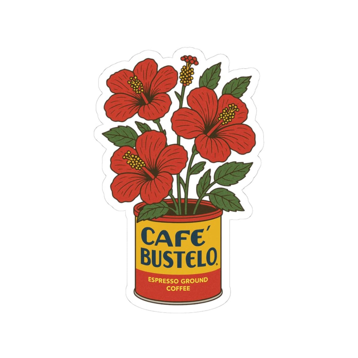 Café Bustelo Puerto Rican Coffee Flor De Maga Sticker - Etsy