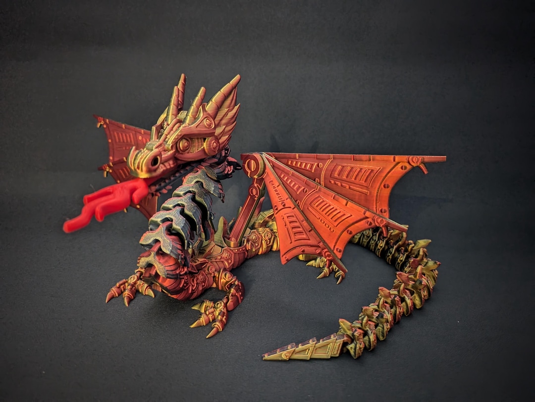 3D Printed Articulated Mech Dragon- Fidget Toy - Etsy