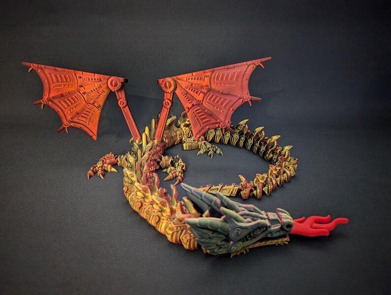 3D Printed Articulated Mech Dragon- Fidget Toy - Etsy