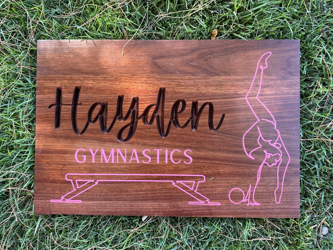 Personalized Gymnastics Wood Sign Custom Sports Decor Handcrafted ...