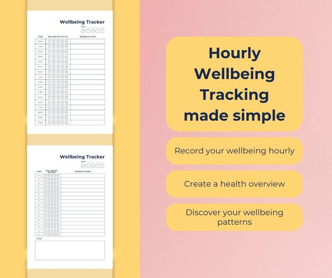 Hourly Wellbeing Tracker Office Wellbeing Wellbeing Monitoring - Etsy