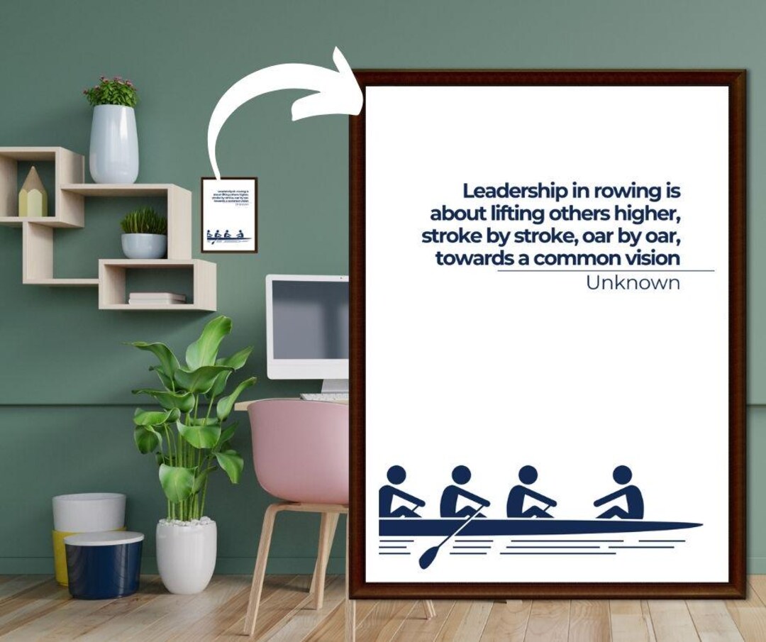 Leadership in Rowing – A4 & US Letter Poster | Rowing | Quote | Poster ...