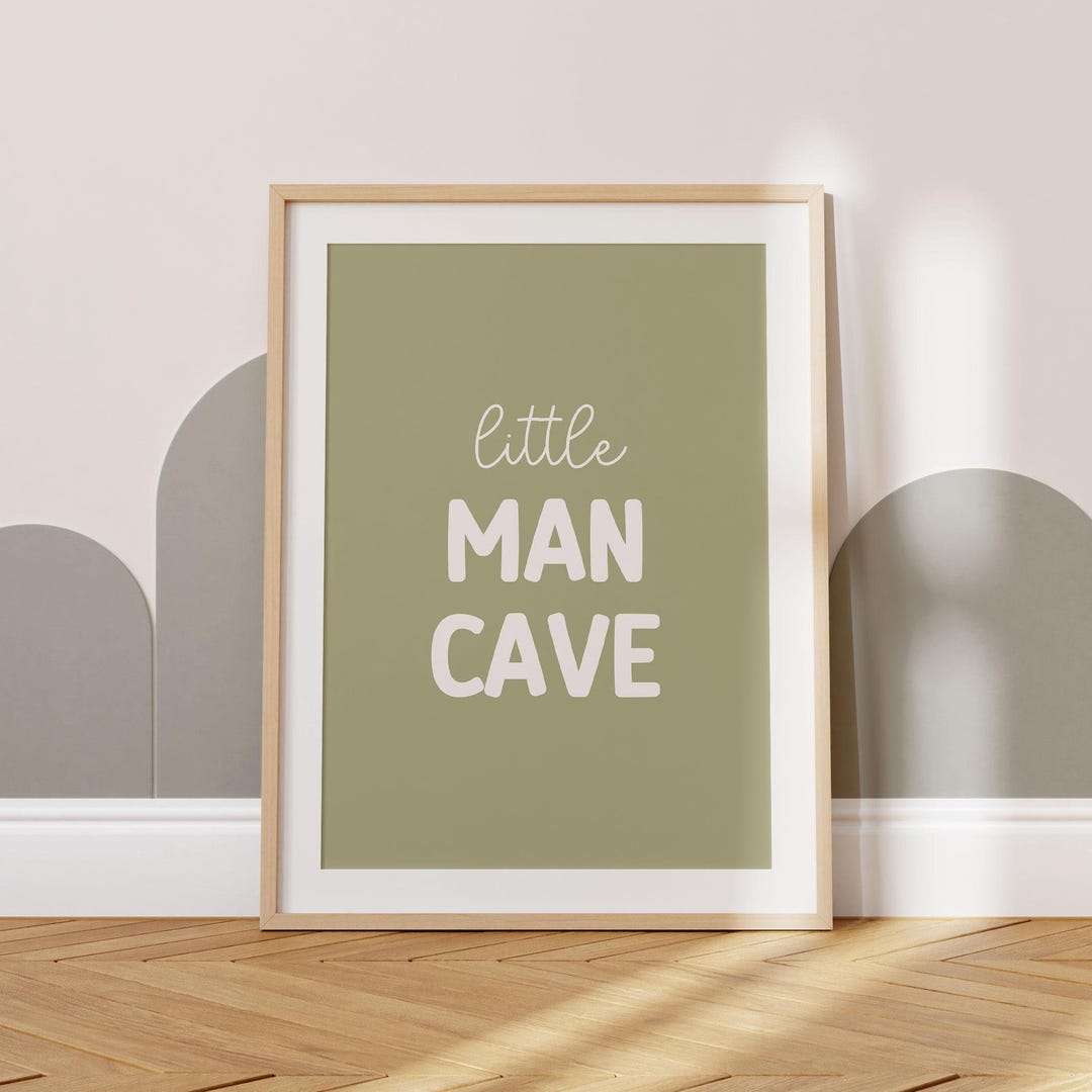 Little Man Cave Print, Toddler Boy Room Art, Boy Playroom Wall Decor ...
