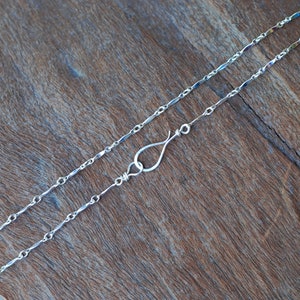 Sterling Silver Fancy Bar and Link Chain With Handmade Hook 20 Inch - Etsy