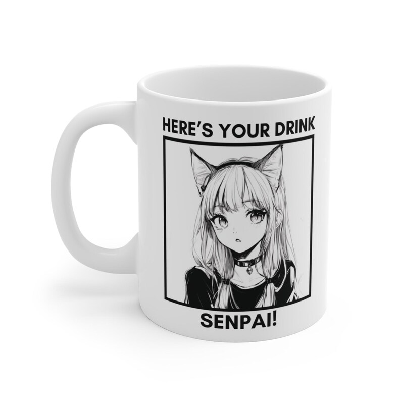 Here's Your Drink Senpai, Anime Mug, Anime Coffee Cup, Anime Lover Gift ...