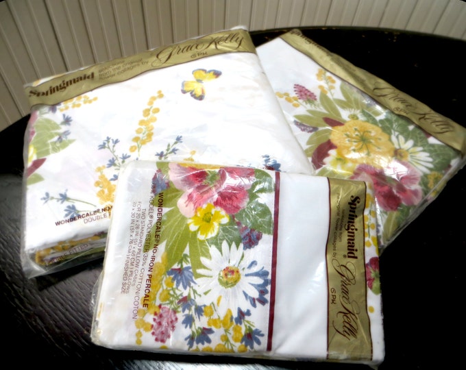 Vintage Springmaid Grace Kelly Shabby Chic Cottage Floral Full / Double ...