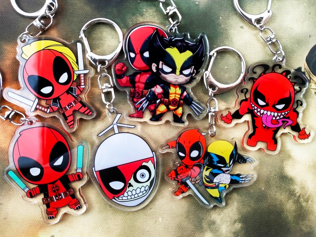 Deadpool and Wolverine Keychain Deadpool Keyring/bag Charms - Etsy