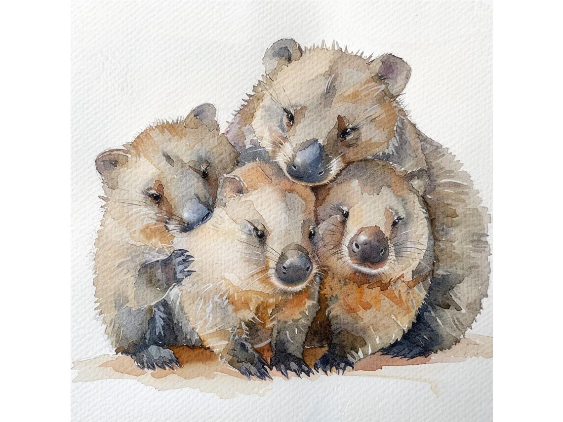 Cute Wombat Clipart, Wombat, Animal, Watercolor, Digital Art Bundle - Etsy