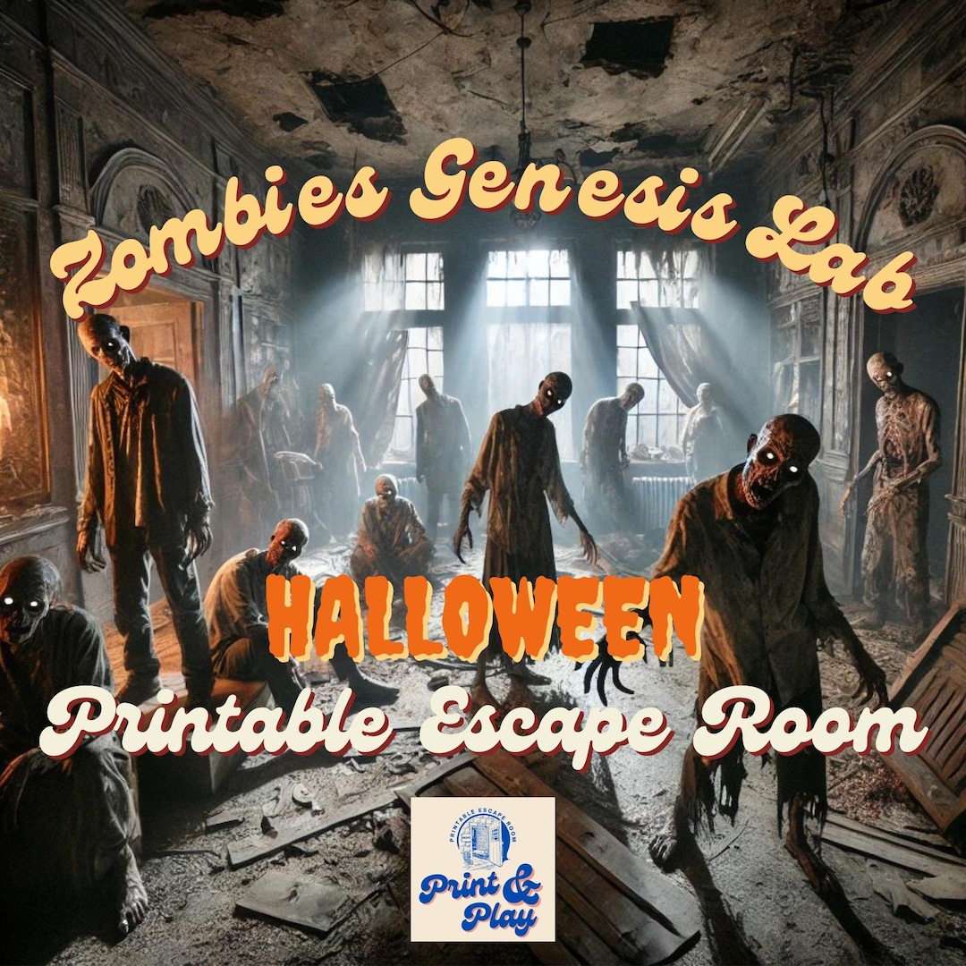 Zombies Genesis Lab. Halloween Printable Escape Room. Intermediate 14 ...