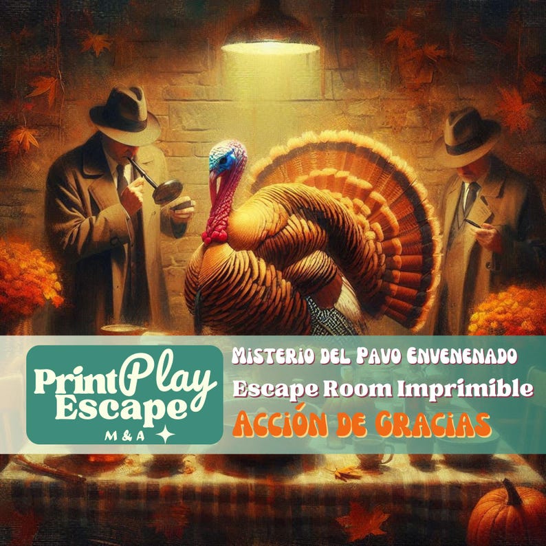 Juego En Español. Escape Room Imprimible Para El Dia De Accion De ...