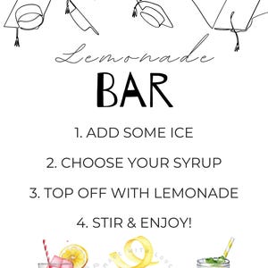 Graduation Lemonade Bar Sign – Personalized Party Decor, Printable ...
