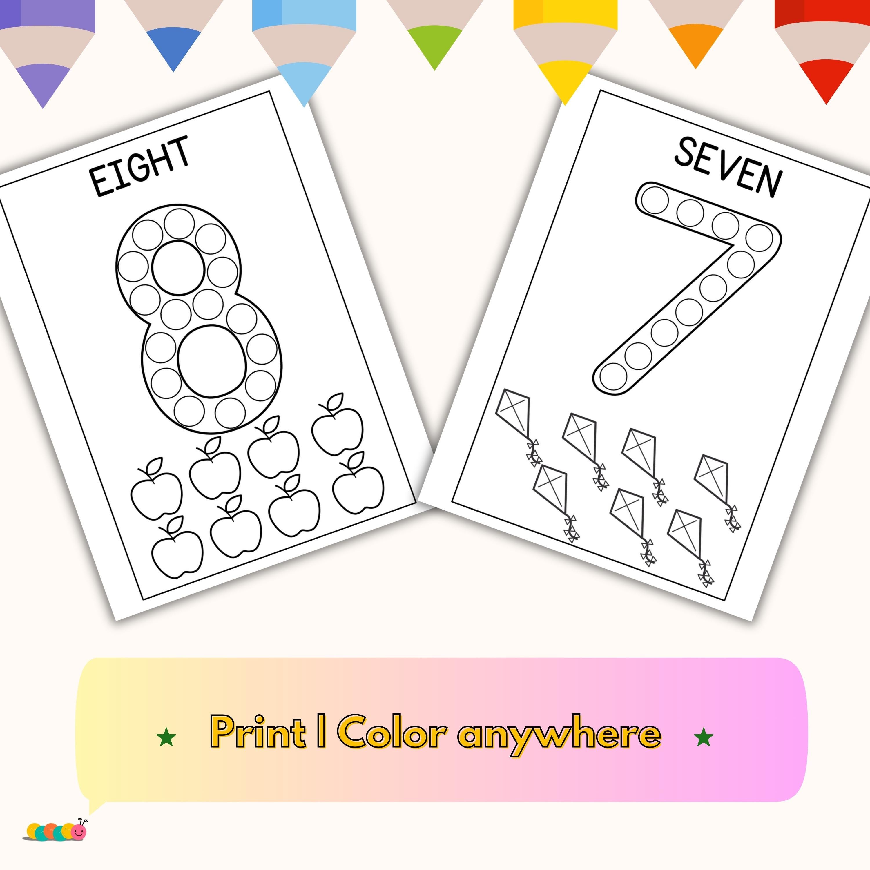 Do-a-dot Number Worksheets | Printable Number Recognition | Toddler ...