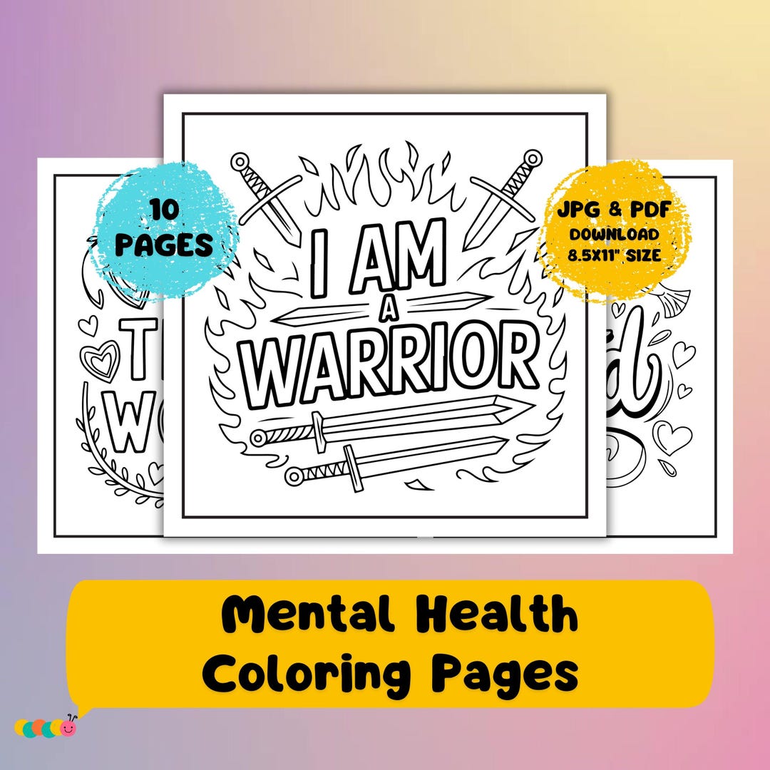 Mental Health Coloring Pages | 10 Positive Affirmations Printable ...