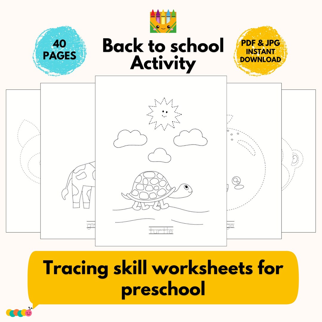 Tracing Skill Worksheets for Preschool, Tracing Worksheets, Preschool ...