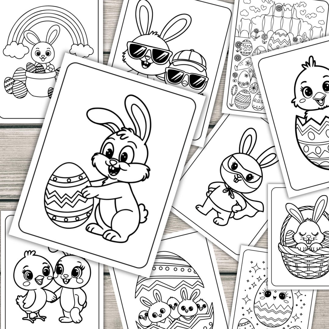65 Easter Coloring Pages, Printable PDF for Kids, Instant Download ...