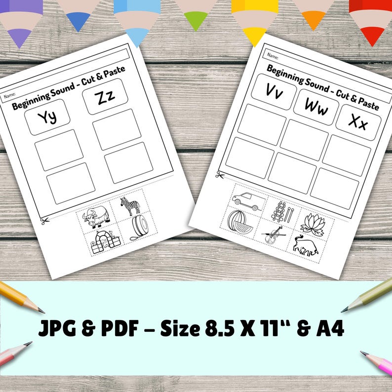Printable Alphabet Cut & Paste Worksheets | Preschool, 1st Grade Letter ...