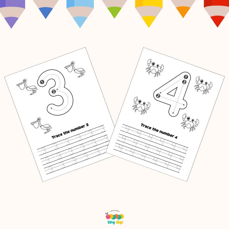 0-10 Number Tracing and Writing Practice, Printable Worksheets ...