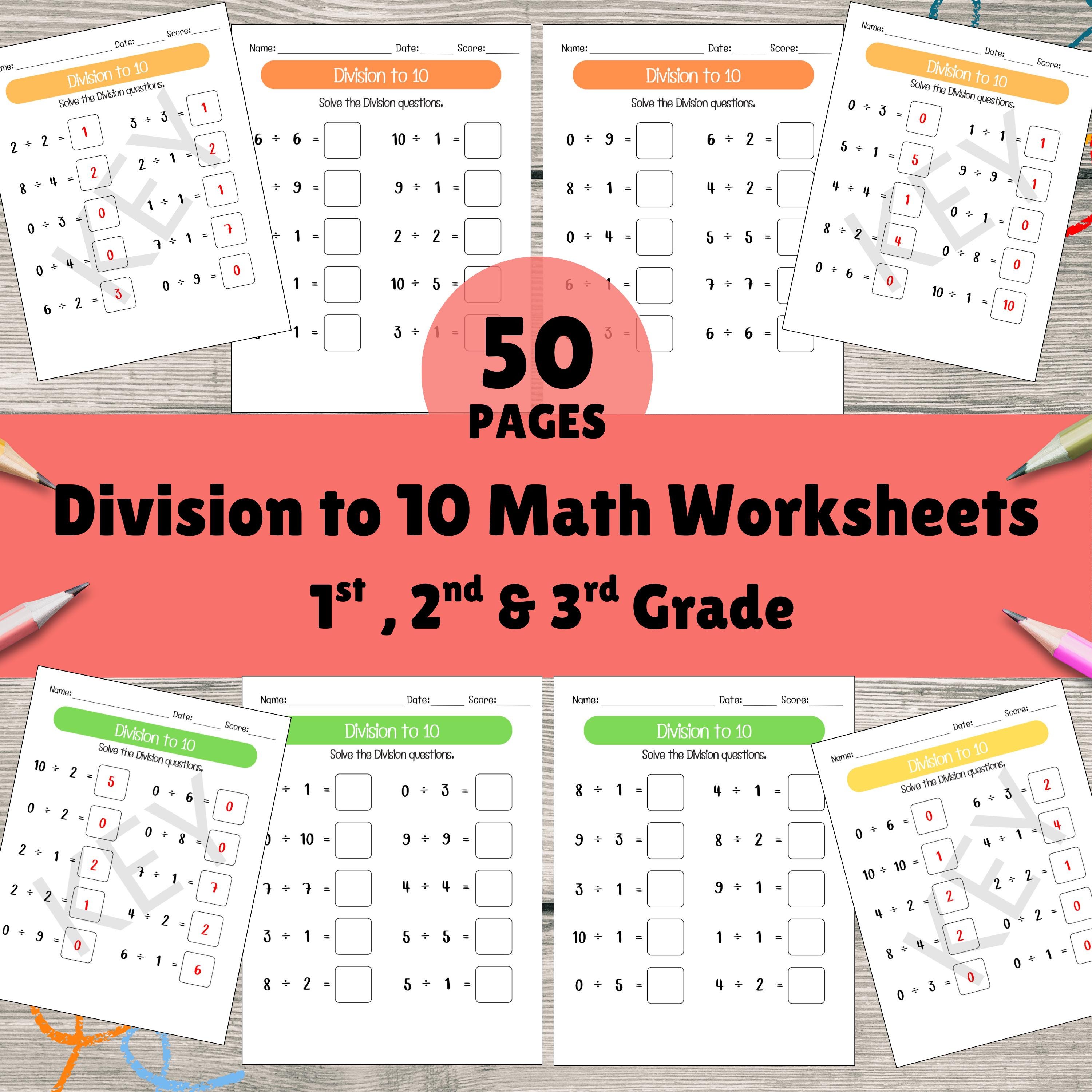 Single Digits Division Worksheets for Kids | Math Practice Printable ...