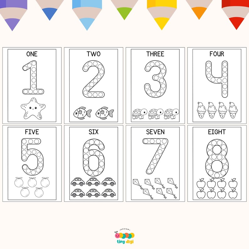 Do-a-dot Number Worksheets | Printable Number Recognition | Toddler ...