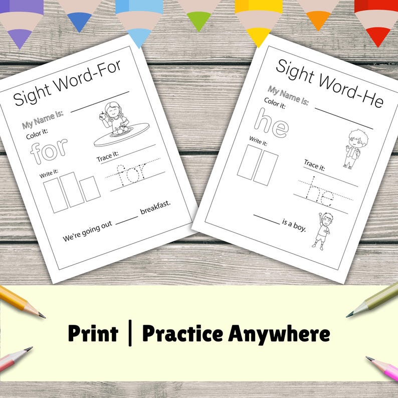 100 Sight Words Worksheets for 1st Grade | Printable Learning ...