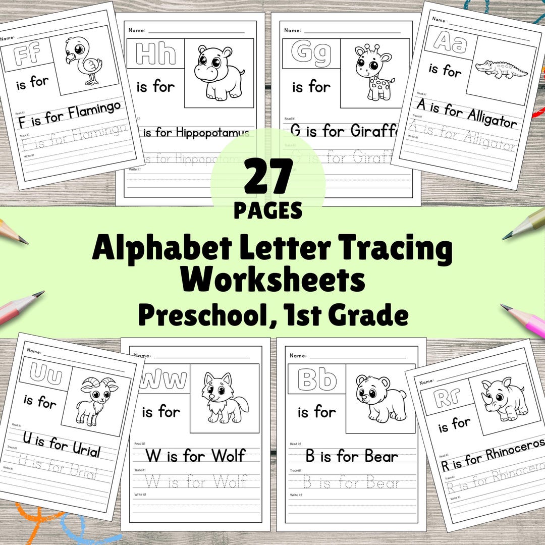 Alphabet Letter Tracing Worksheets | Zoo Animal Handwriting Practice ...