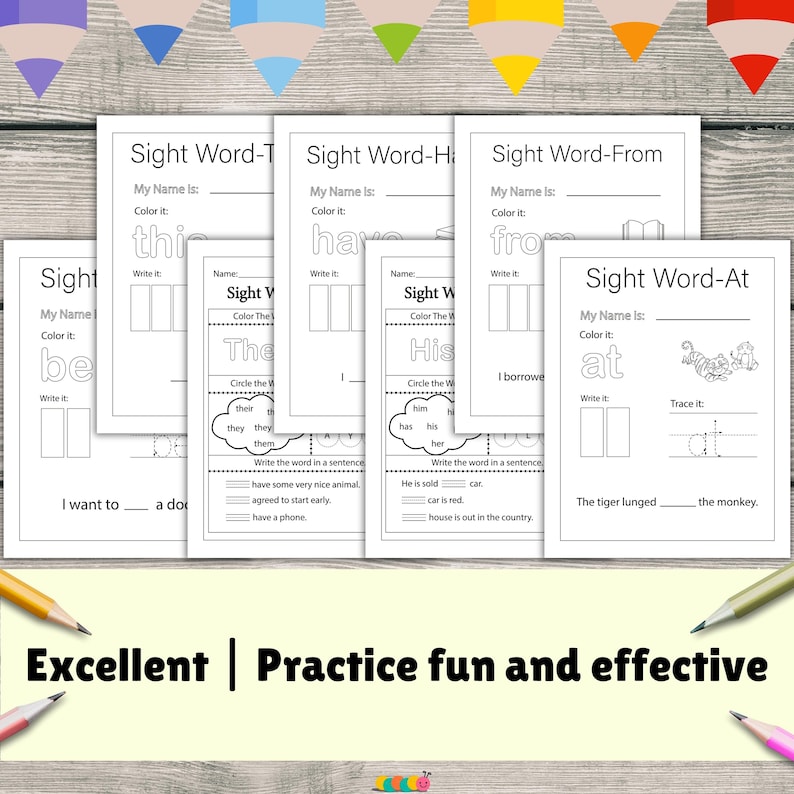 100 Sight Words Worksheets for 1st Grade | Printable Learning ...