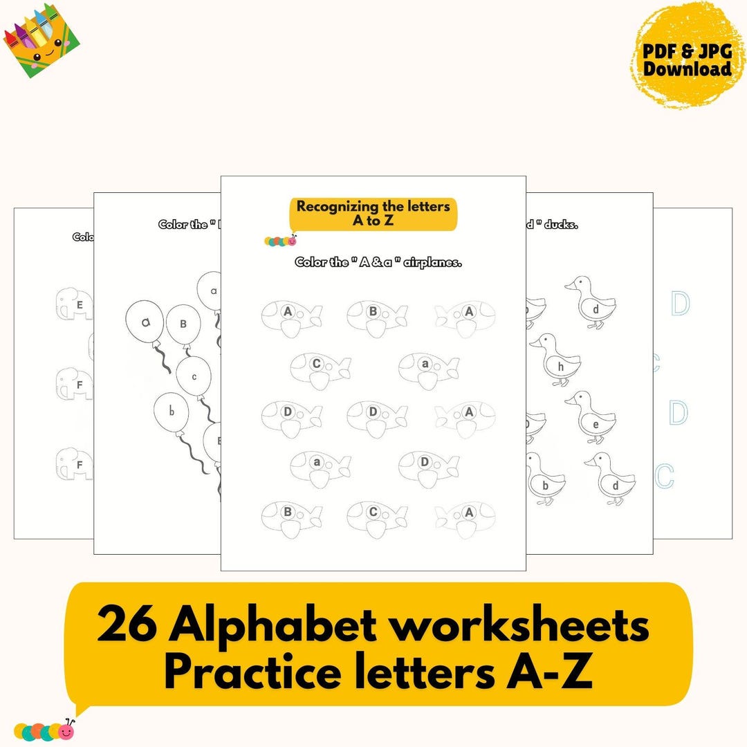Alphabet Worksheets - Recognize and Practice Letters A-Z, Kindergarten ...