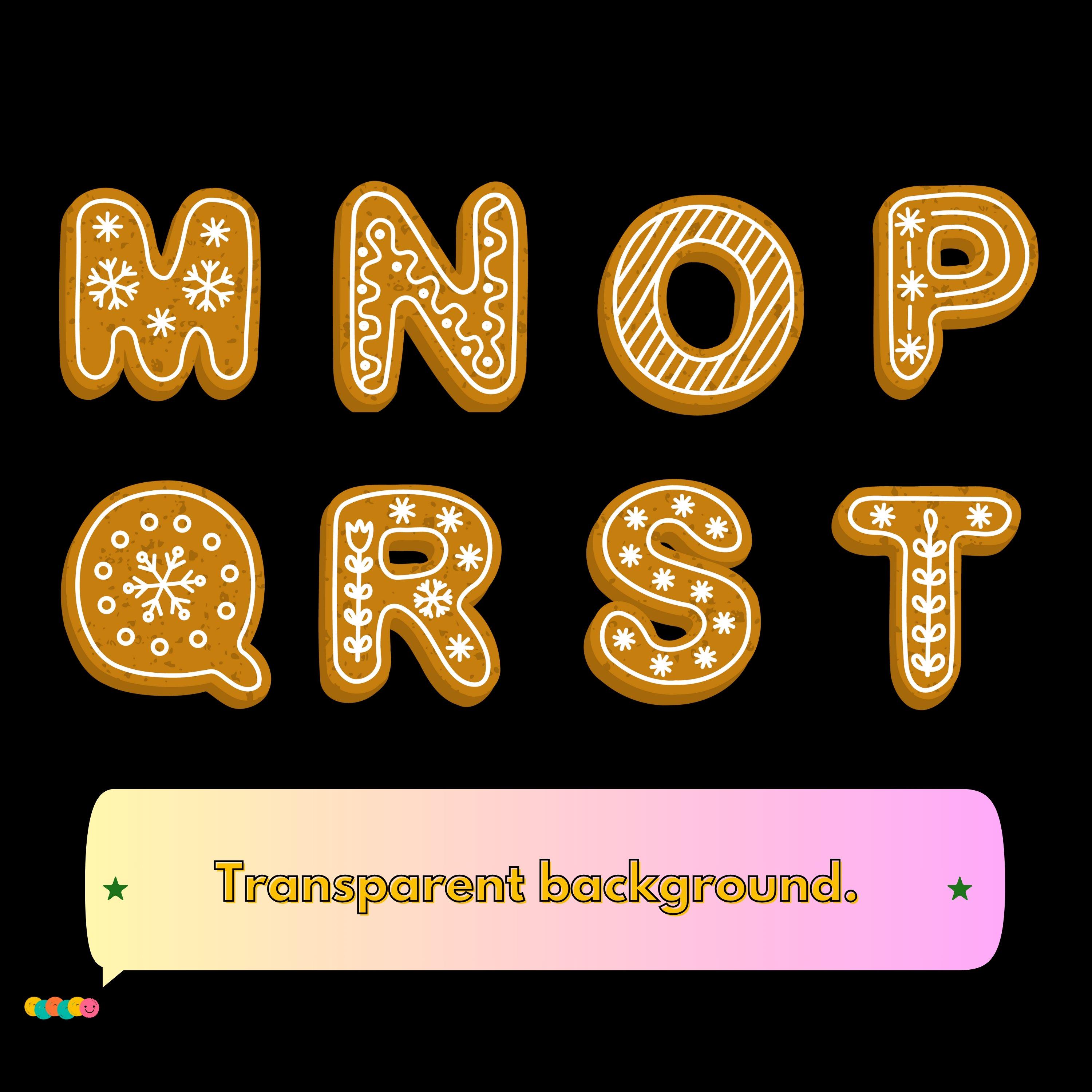 Gingerbread Alphabet Cookie Letters for Stickers, T-shirts, Cards ...