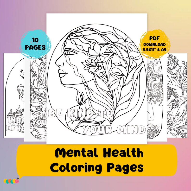 Printable Mental Health Coloring Pages | Uplifting Quotes for Anxiety ...