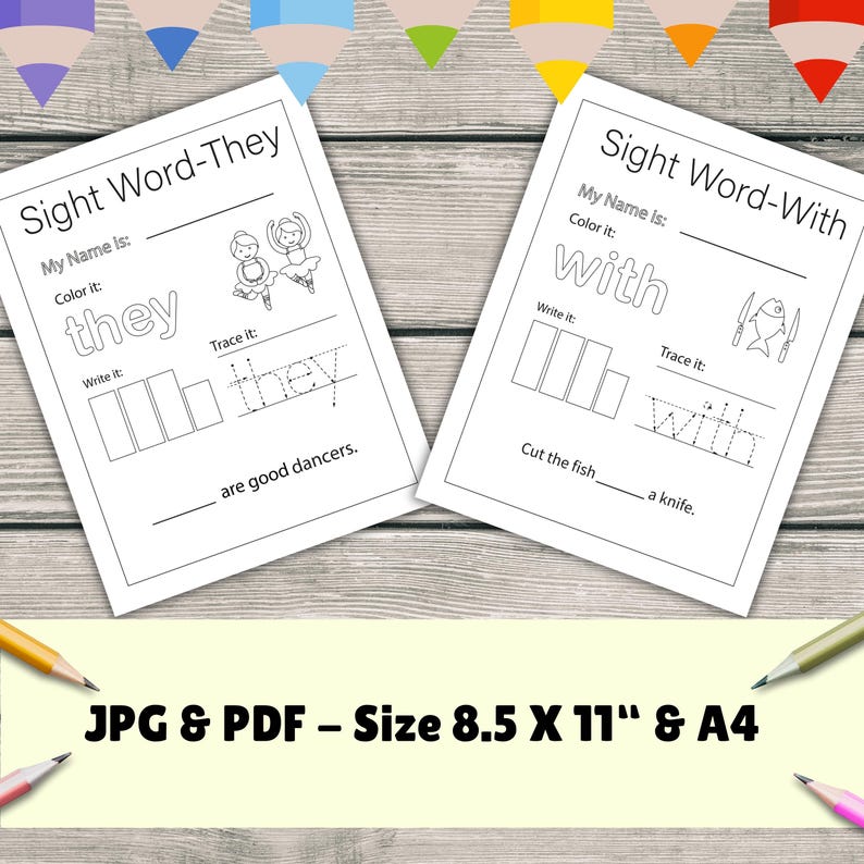 100 Sight Words Worksheets for 1st Grade | Printable Learning Activities | First Grade Phonics ...
