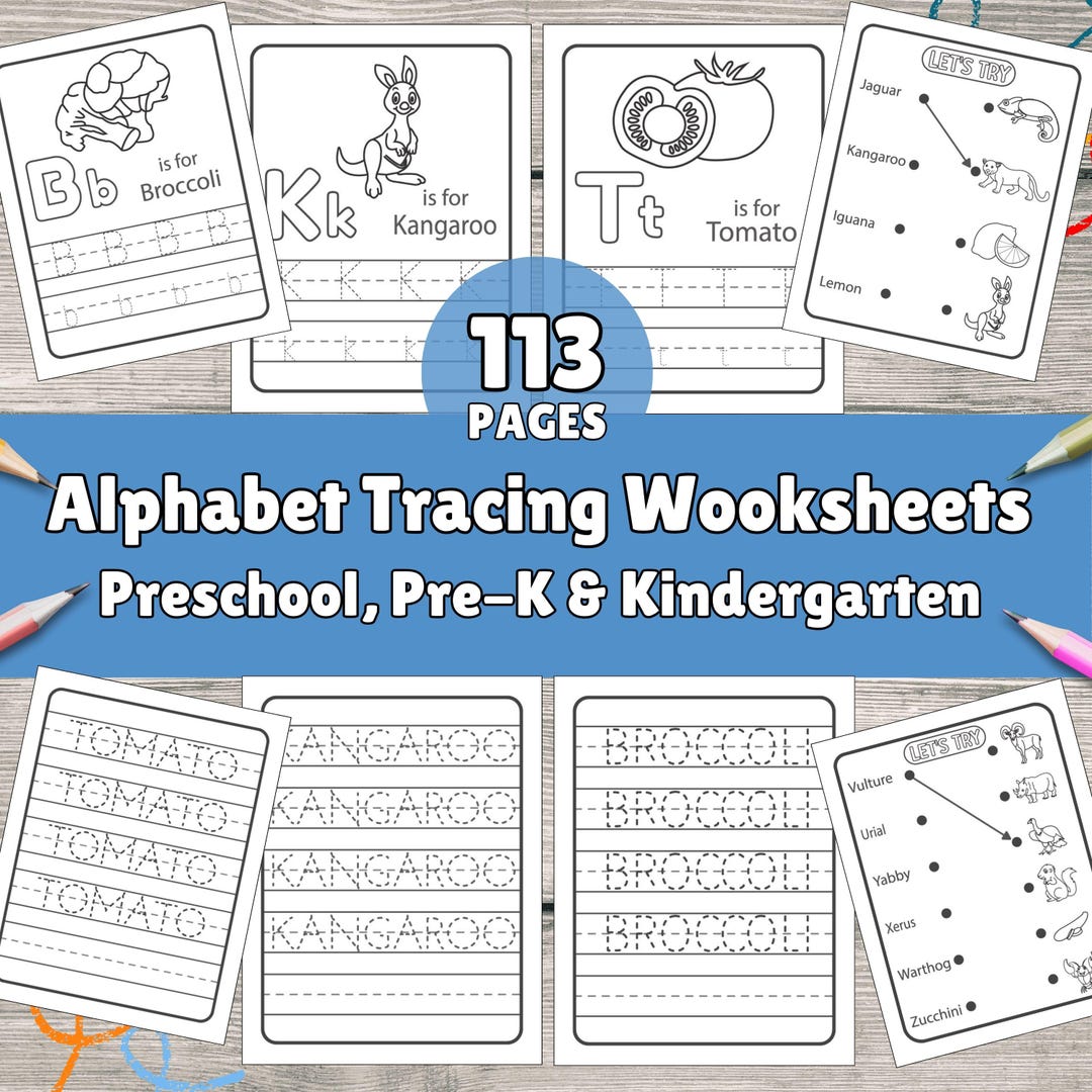 Alphabet Trace Worksheets, Practice Letters for Preschool, Pre-k ...