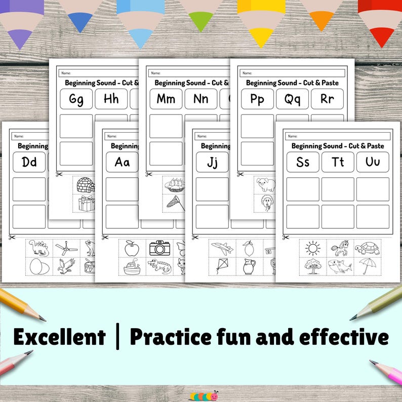Printable Alphabet Cut & Paste Worksheets | Preschool, 1st Grade Letter ...