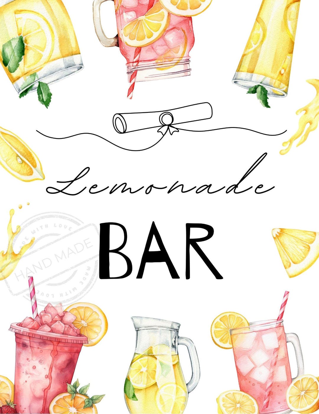 Lemonade Bar Sign | Graduation Party Decorations | Summer Drink Station ...
