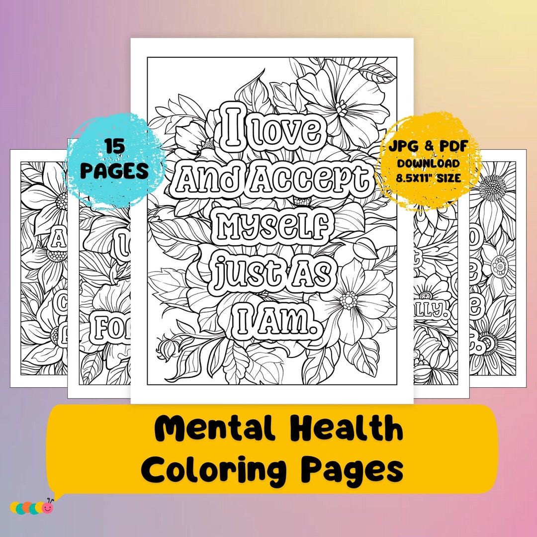 Mental Health Coloring Sheets, Empower Your Mind: Printable Coloring ...
