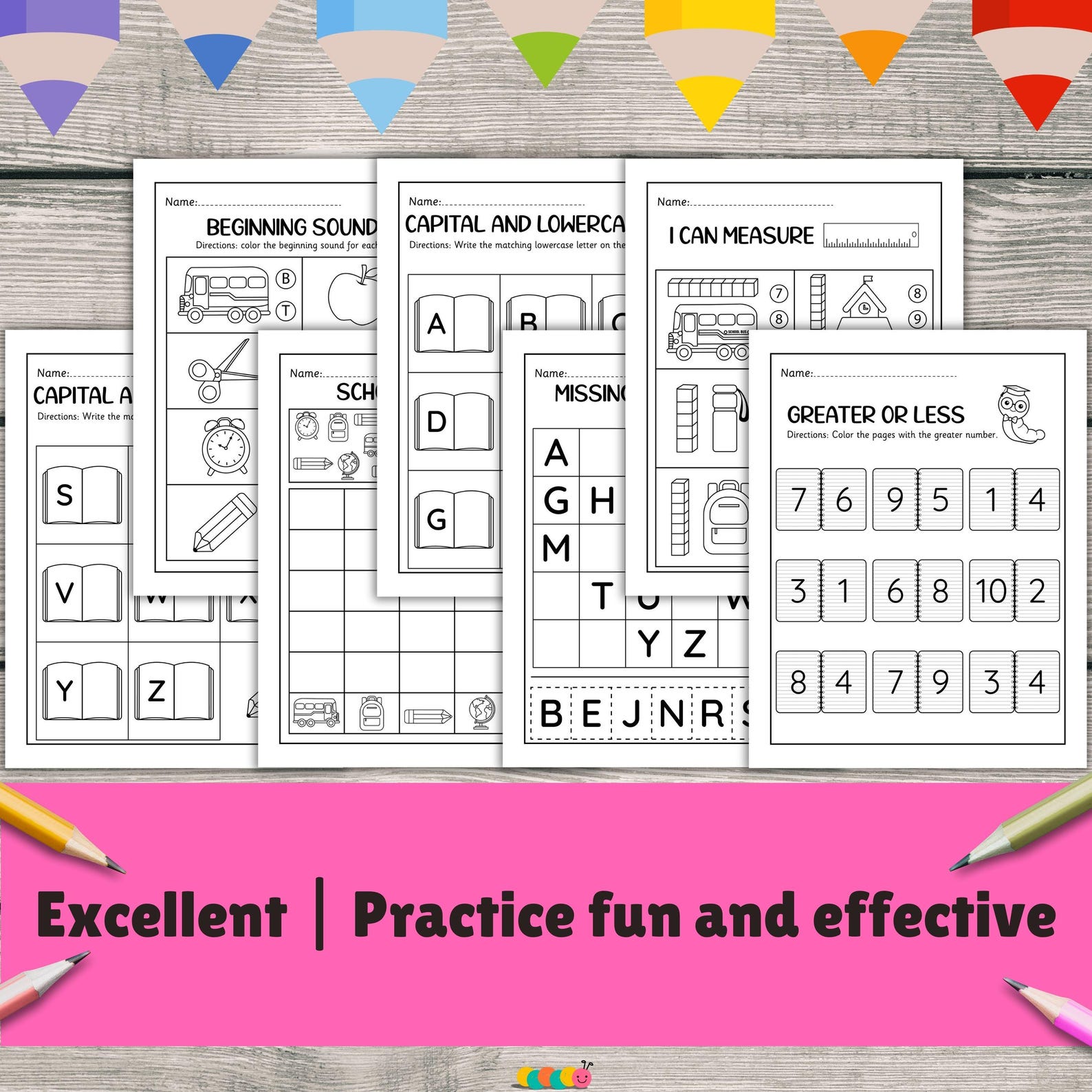 1st Grade Math & Literacy Worksheets Bundle (25 Pages) | Printable ...