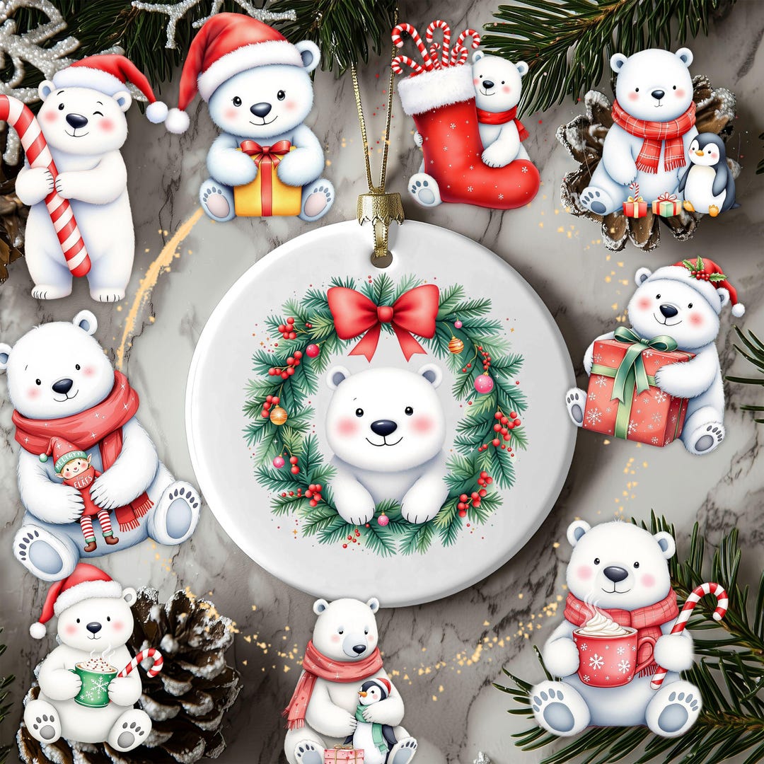 Winter Clip Art, Winter Christmas Polar Bear Clipart Winter Animals ...
