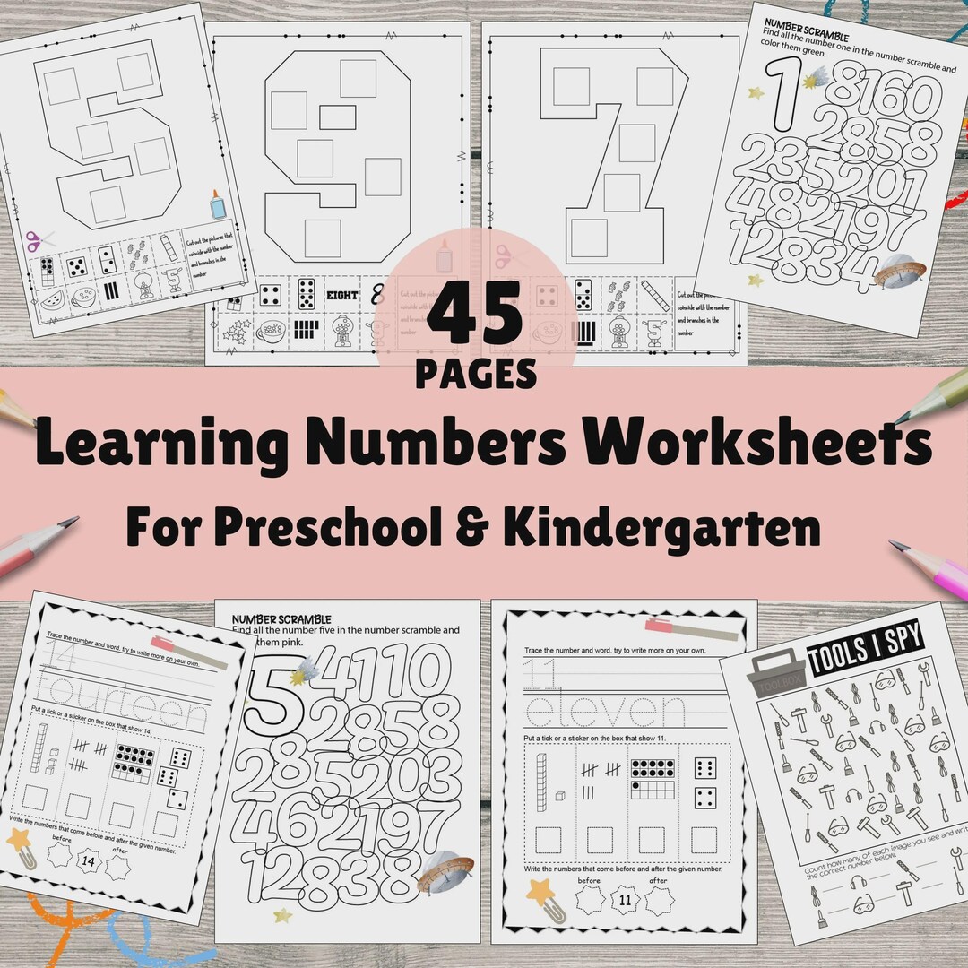Number Tracing Worksheets 1-10, Preschool Counting Printable, Toddler ...