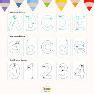 Practice and Trace Uppercase, Lowercase Letters, and Numbers 0-10 ...