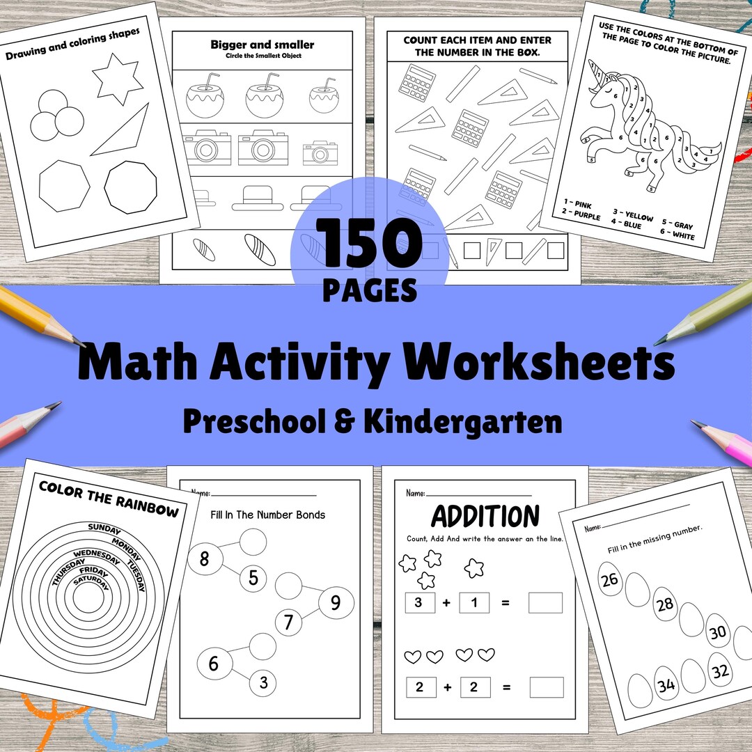 Pre-k Kindergarten Math Worksheets | Printable Activity Bundle ...