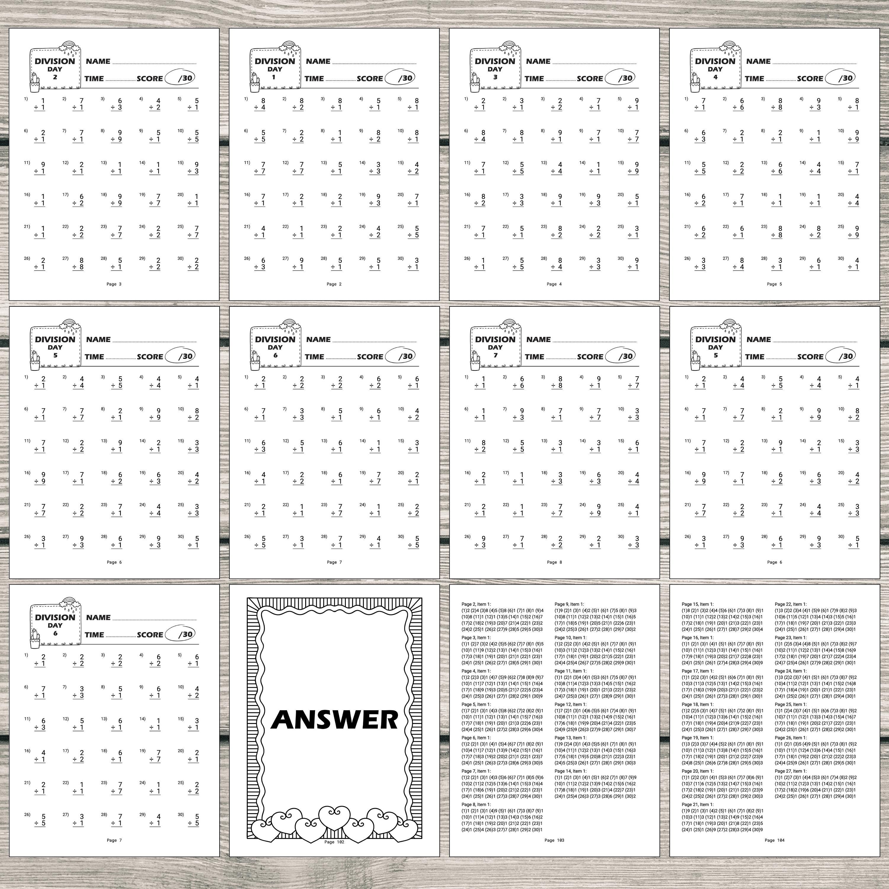 100 Printable Division Worksheets for 4th, 5th Grade Math Practice ...
