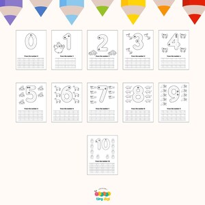 0-10 Number Tracing and Writing Practice, Printable Worksheets ...