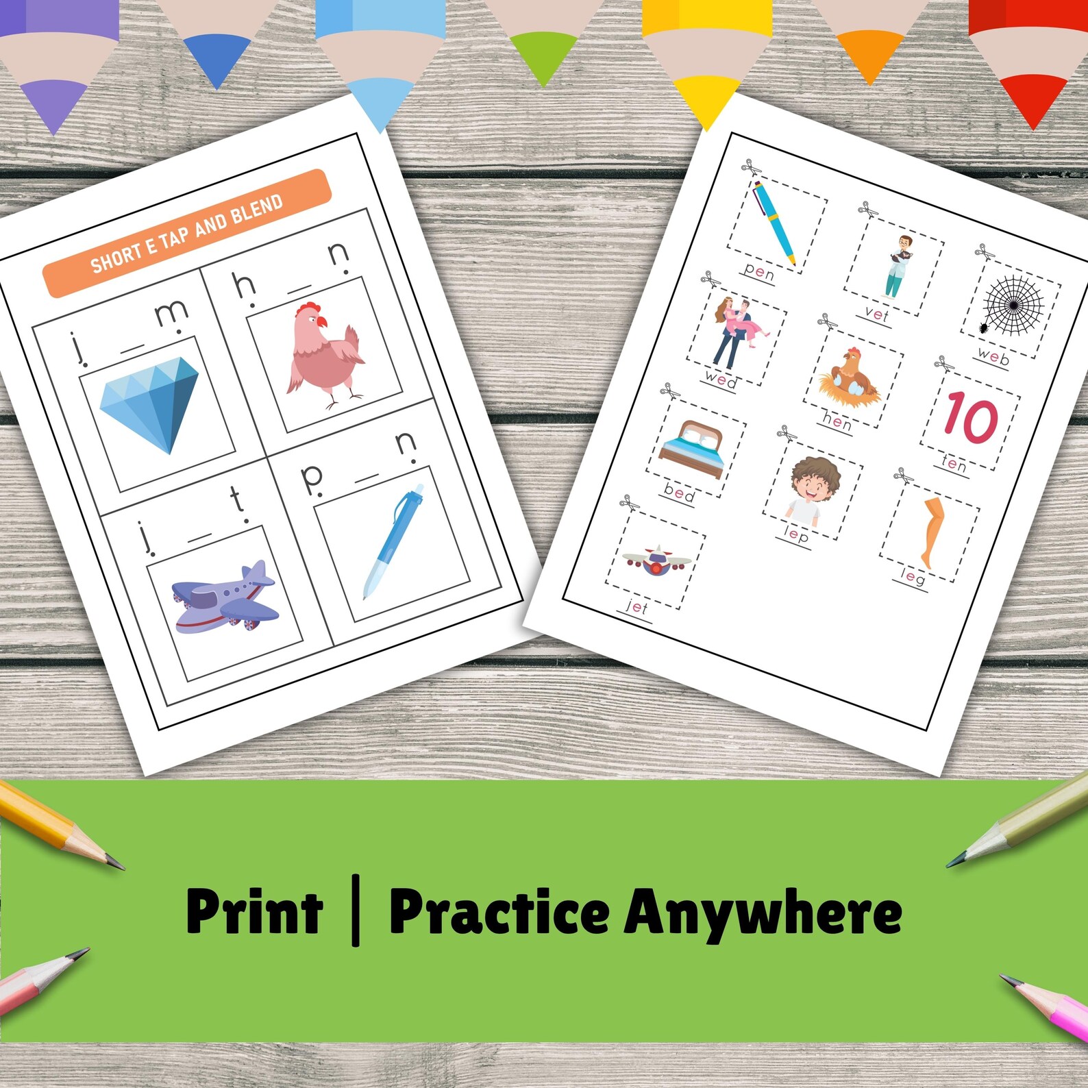 Kindergarten CVC Word Worksheets - 20 Pages | Short Vowel Sounds Bundle ...