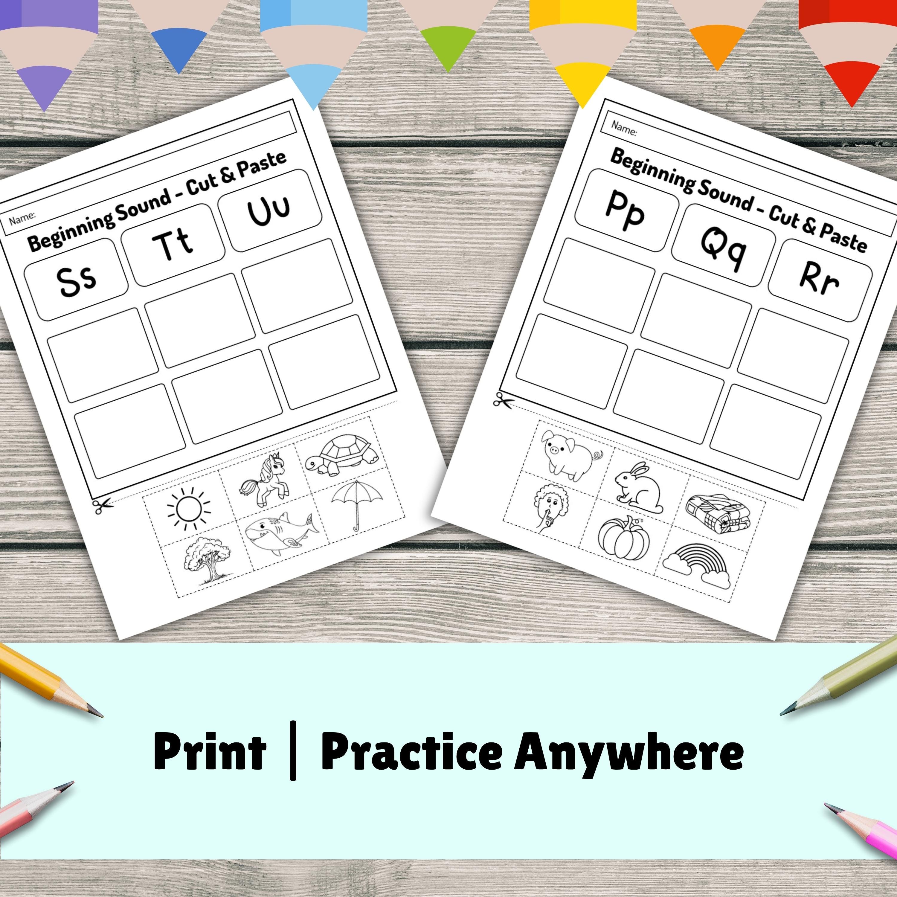 Printable Alphabet Cut & Paste Worksheets | Preschool, 1st Grade Letter ...